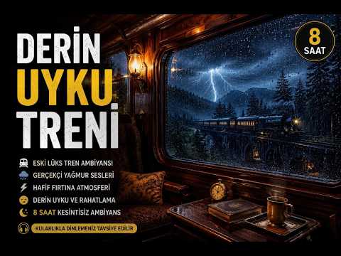 🌧️ Derin Uyku İçin Yağmurlu Tren Yolculuğu | 8 Saat Yağmur ve Ray Sesleri