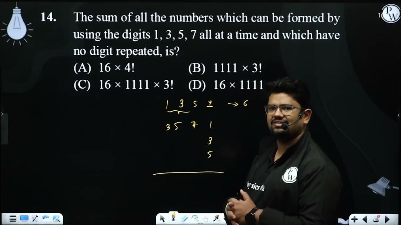 The sum of all the numbers which can be formed by using the digits 1, 3, 5, 7 all at a time and ...