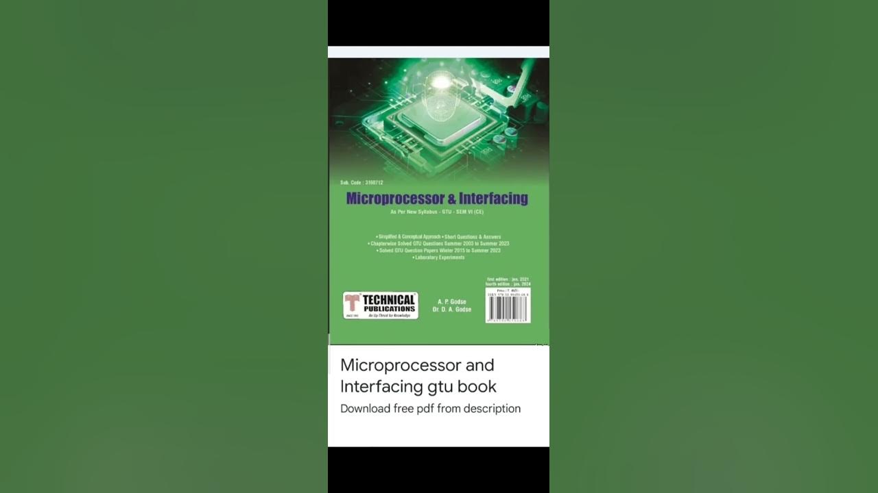 Microprocessor and Interfacing/gtu/BE/sem 6/Computer science and engineering book pdf - YouTube