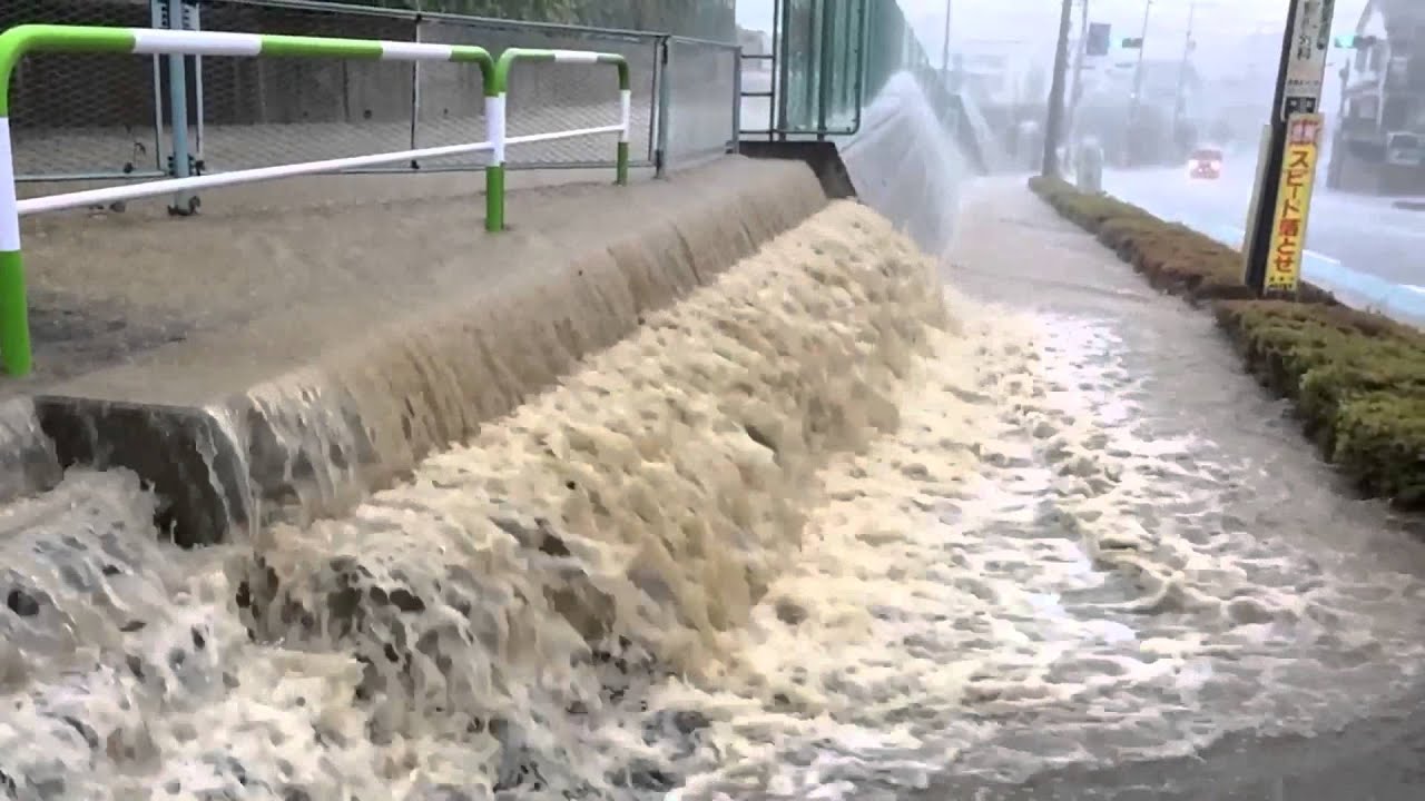 Japan Rain Storm - Thunder & Lightning - Floods / Typhoon 台風 大水 by ...