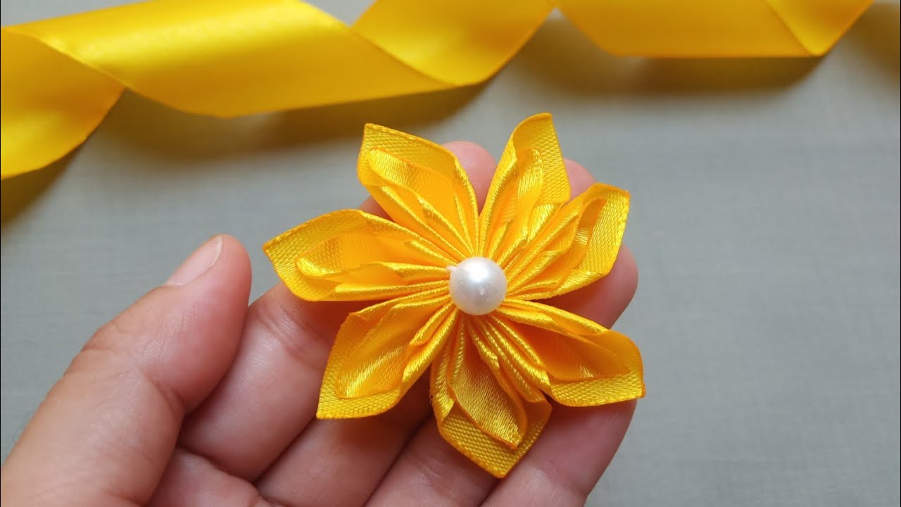 Amazing Ribbon Flower Making | How to Make Ribbon Flower - YouTube