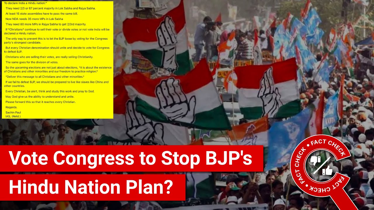 FACT CHECK: Retd IAS Sachin Paul Asks People to Vote for Congress to ...