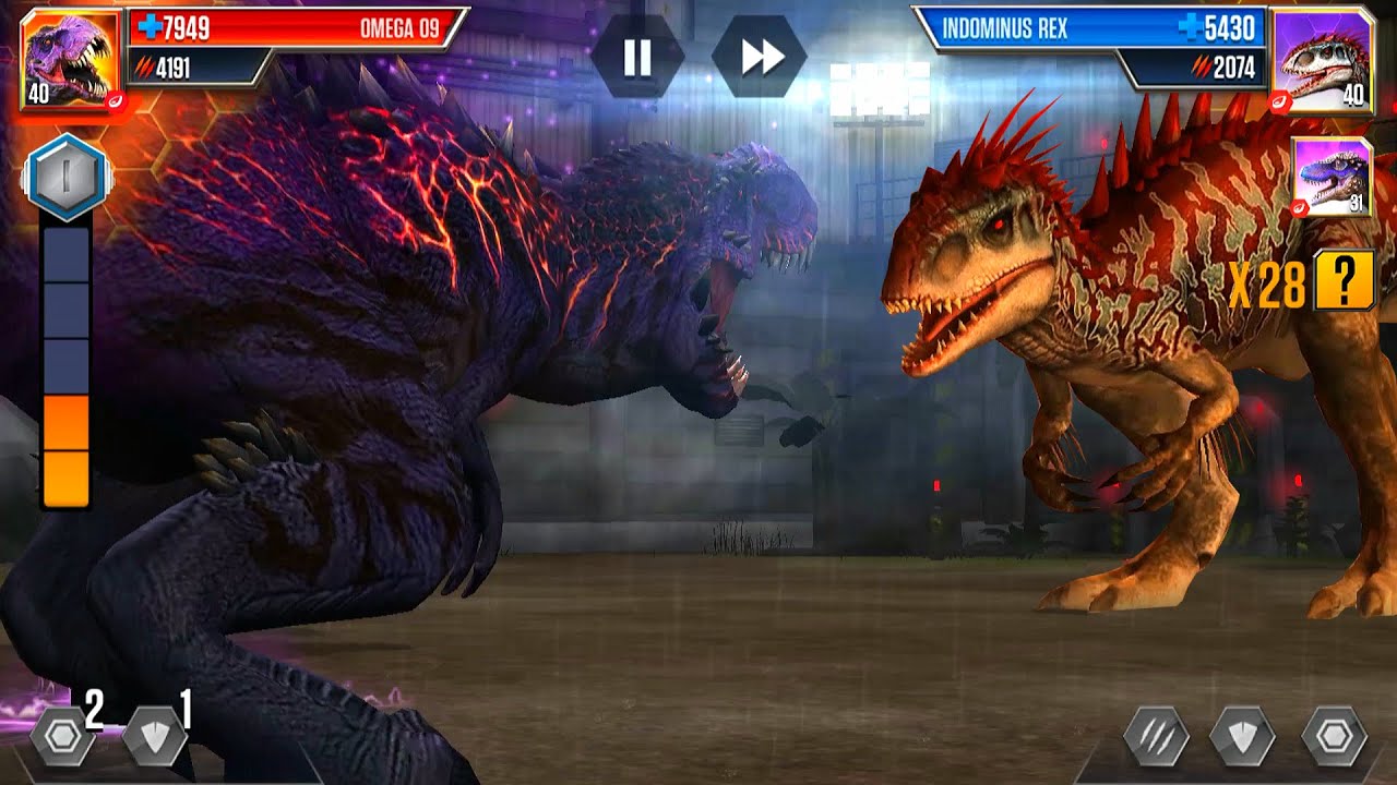 GODZILLA REX VS INDOMINUS REX | JURASSIC WORLD THE GAME - YouTube