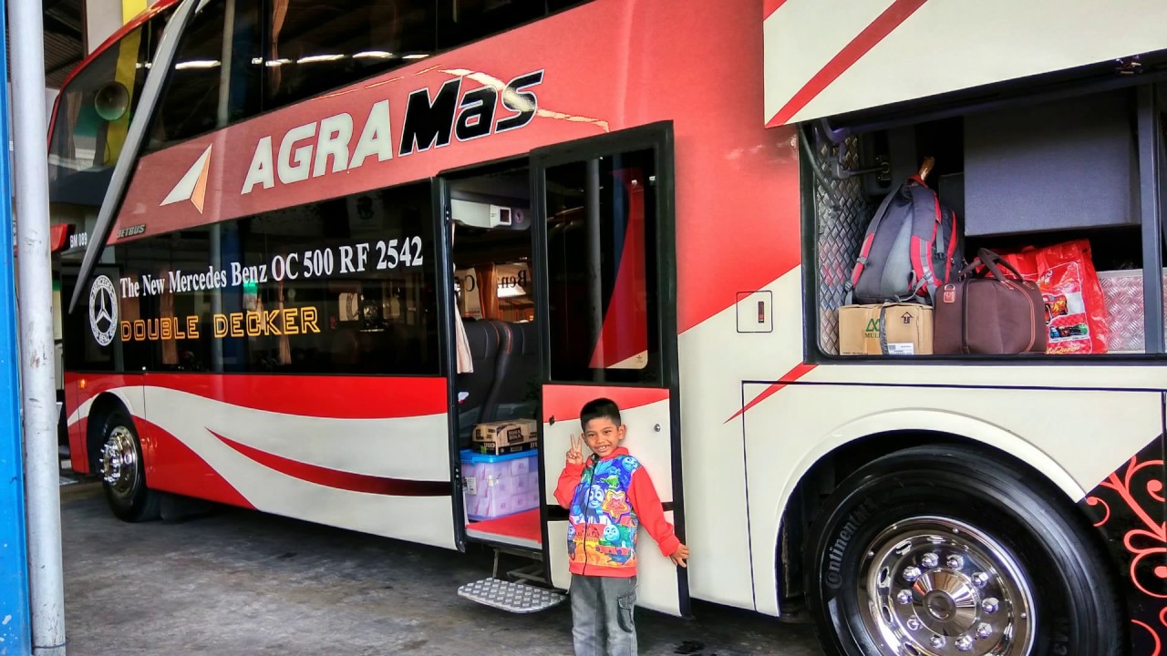 road to jakarta by bus agra mas double decker - YouTube
