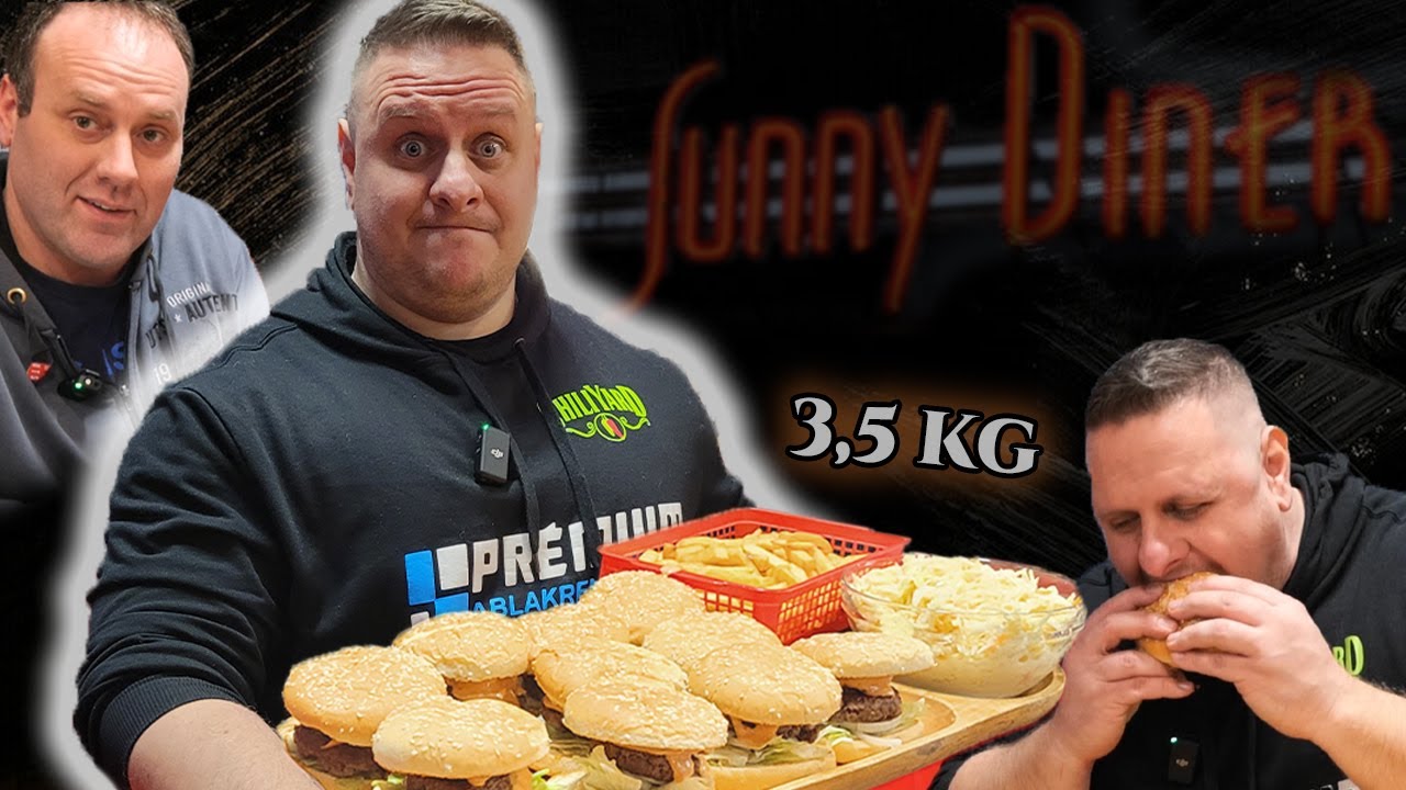 Eddigi legdurvább kihívás 3,5 kg burger tál a Sunny Diner-ben🍔#burger # ...