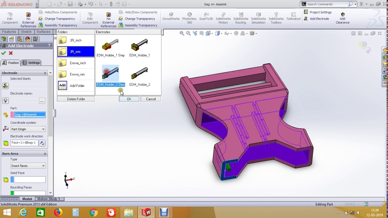 solidworks electrode design using electrode works 2014 - YouTube