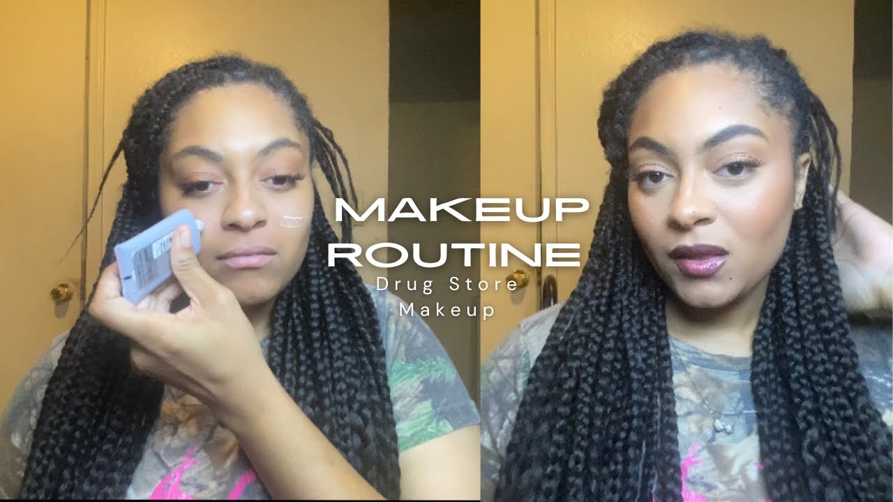 MAKEUP ROUTINE USING DRUG STORE MAKEUP|NATURAL BEAT - YouTube