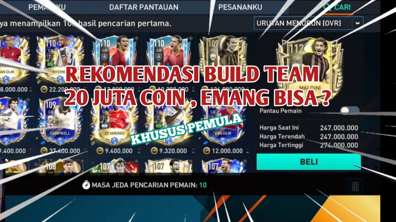 REKOMENDASI BUILD TEAM 20 JT KOIN DI SAAT MARKET TURUN FIFA MOBILE 23 ...