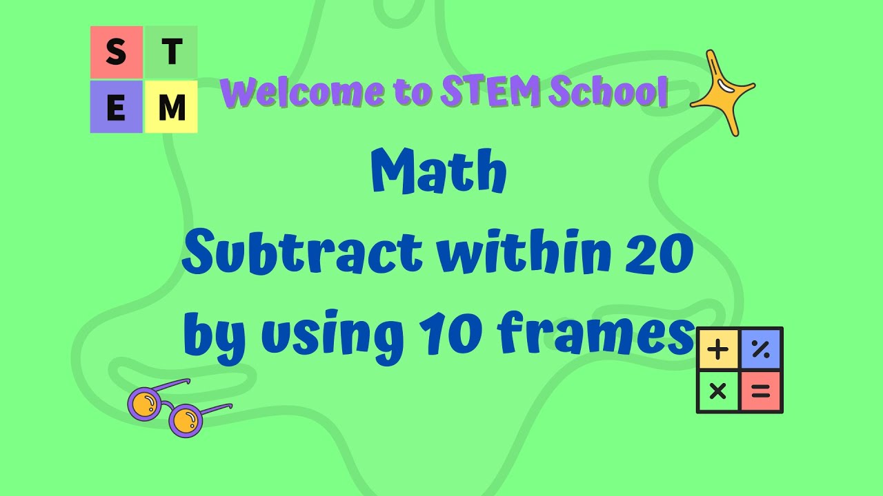 Subtract 20 with 10 frames | Math | Pre-algebra | Grade 2 - 4 - YouTube