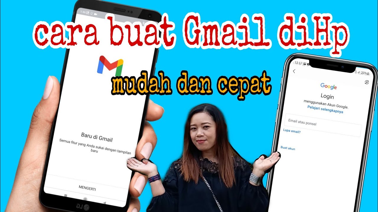 Cara membuat email baru /gmail baru di hp - YouTube