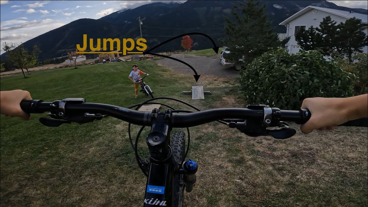 Backyard mountain bike jump line! - YouTube
