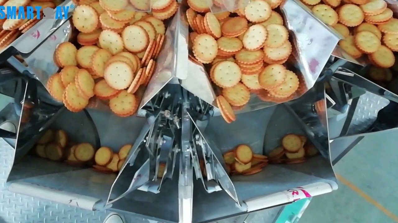 Biscuit vertical packing line - YouTube