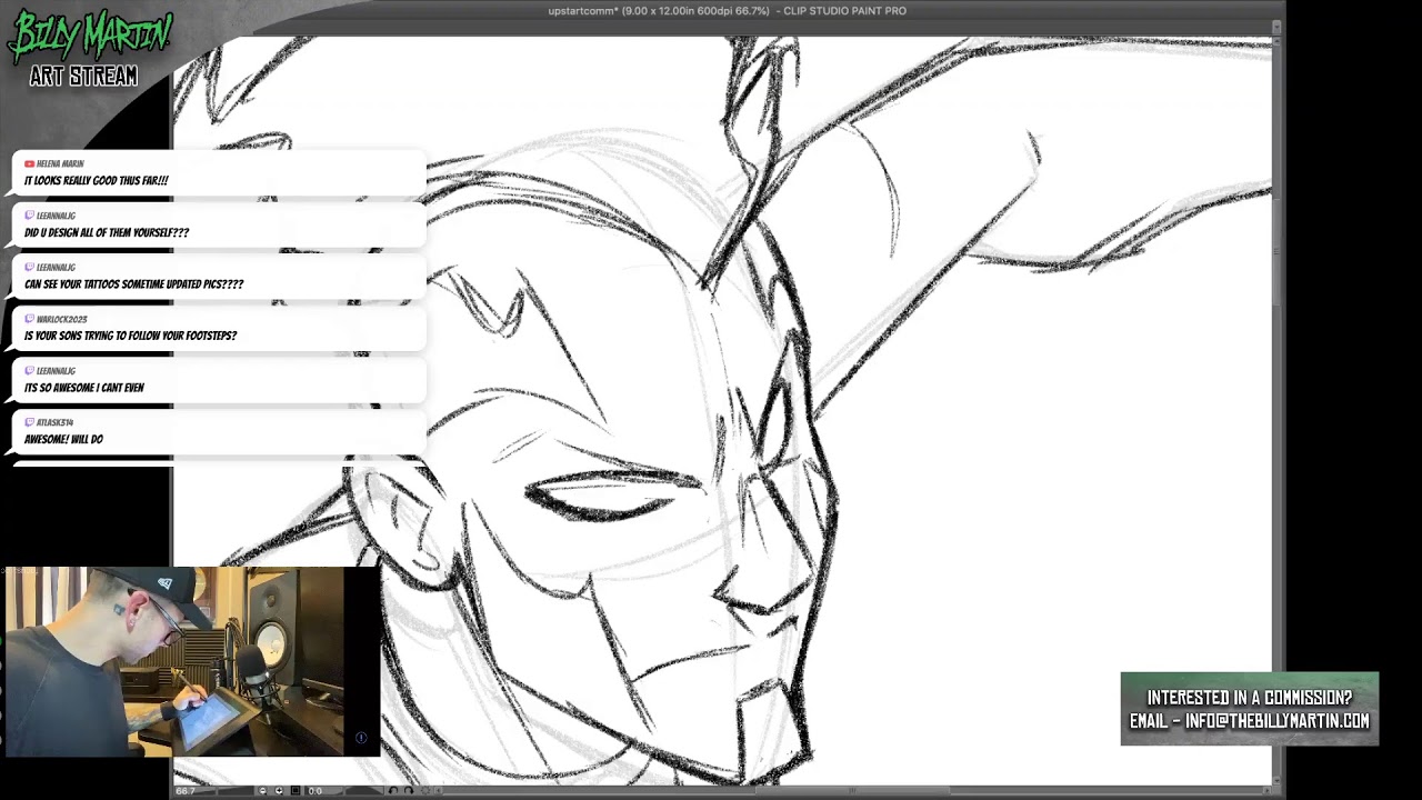 LIVE- Drawing Dynamic Comic Book Characters with Billy Martin! - YouTube