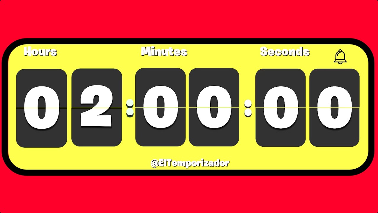 ⏲️ Temporizador de 2 Horas: Cuenta Regresiva en Rojo 🕒 | ¡Productividad ...