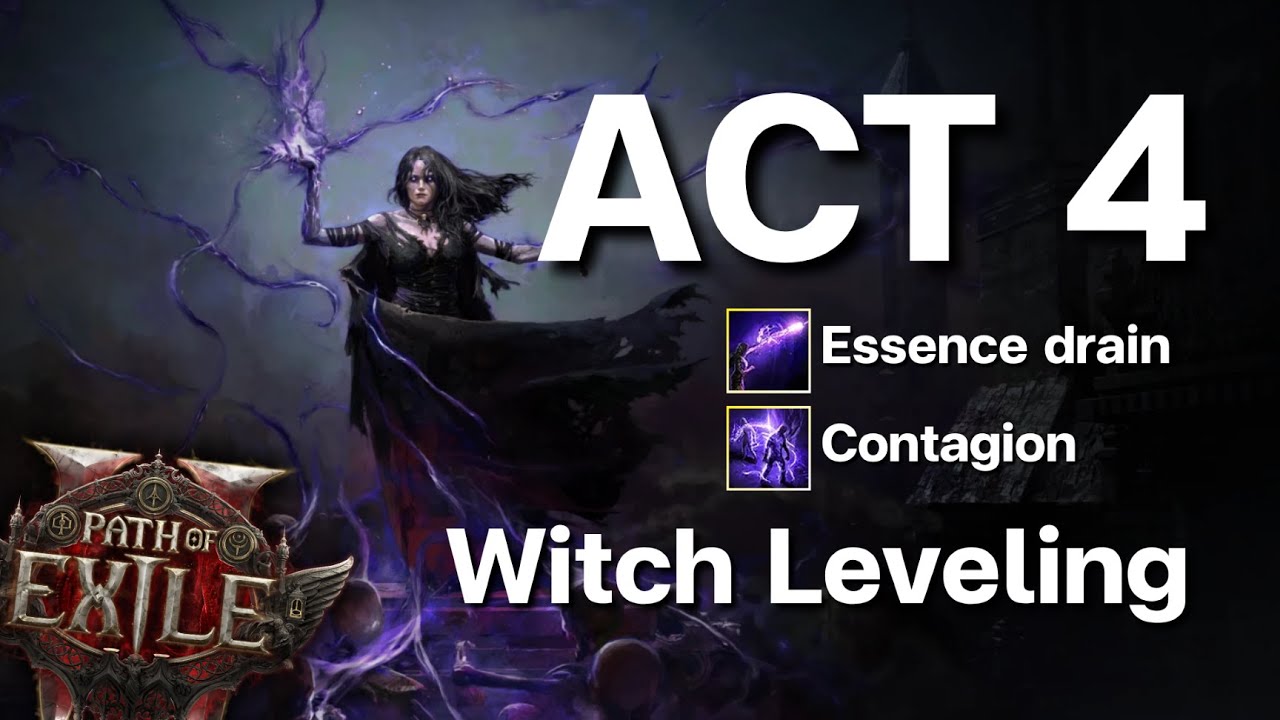 POE2 0.3.0 Act 4 Witch Leveling Gameplay - Essence Drain/Contagion ...