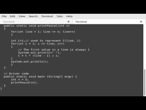 Programming {{ java gradle }} pascal triangle cli - YouTube