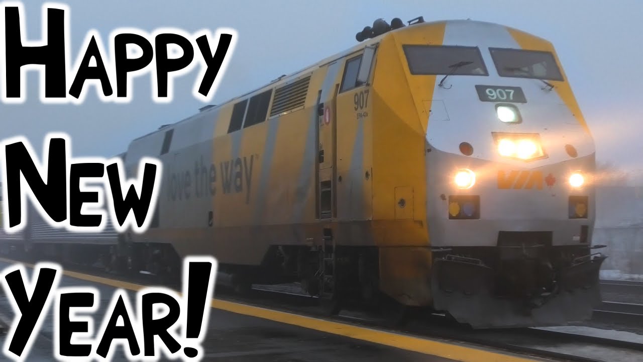 [4K] Happy New Year! VIA Train #645 Passes the Brockville Station on a ...