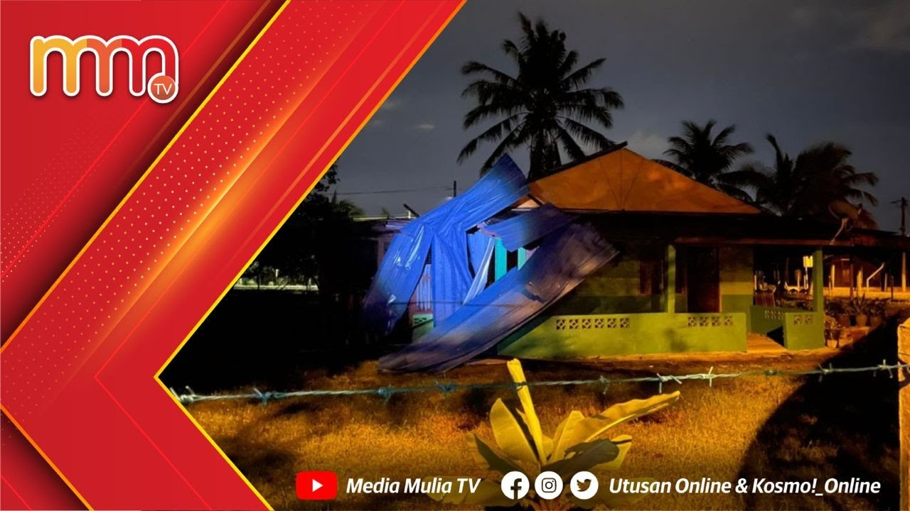 Ribut badai Melaka, 70 rumah terjejas - YouTube