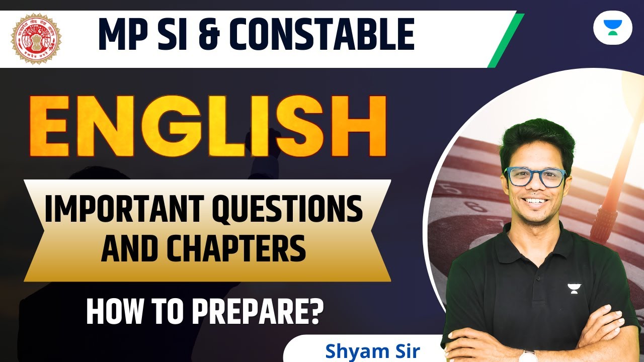 MP SI & Constable Important Questions & Chapters | English | How To ...