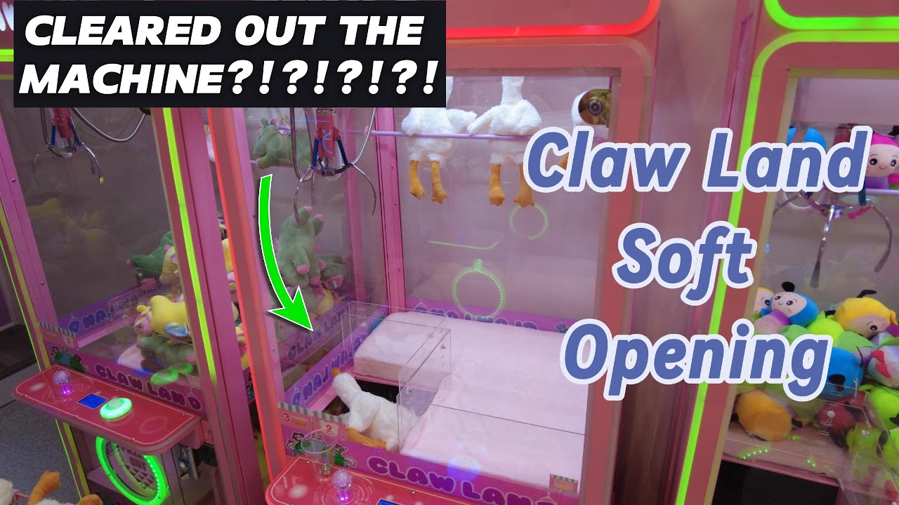 WE CLEARED OUT AN ENTIRE MACHINE?!?!?!?! Claw Land Soft Opening - YouTube