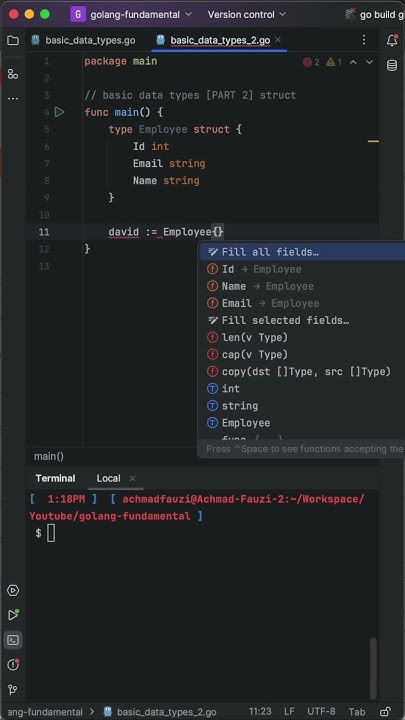 Golang Fundamental Demystifying Golang Structs Youtube