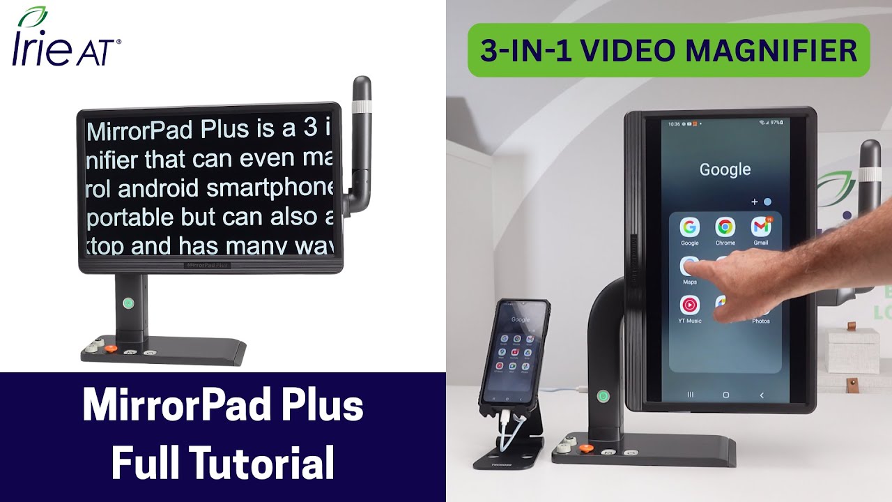 MirrorPad Plus Full Tutorial - 3-in-1 Wireless Video Magnifier + for print materials and devices ...