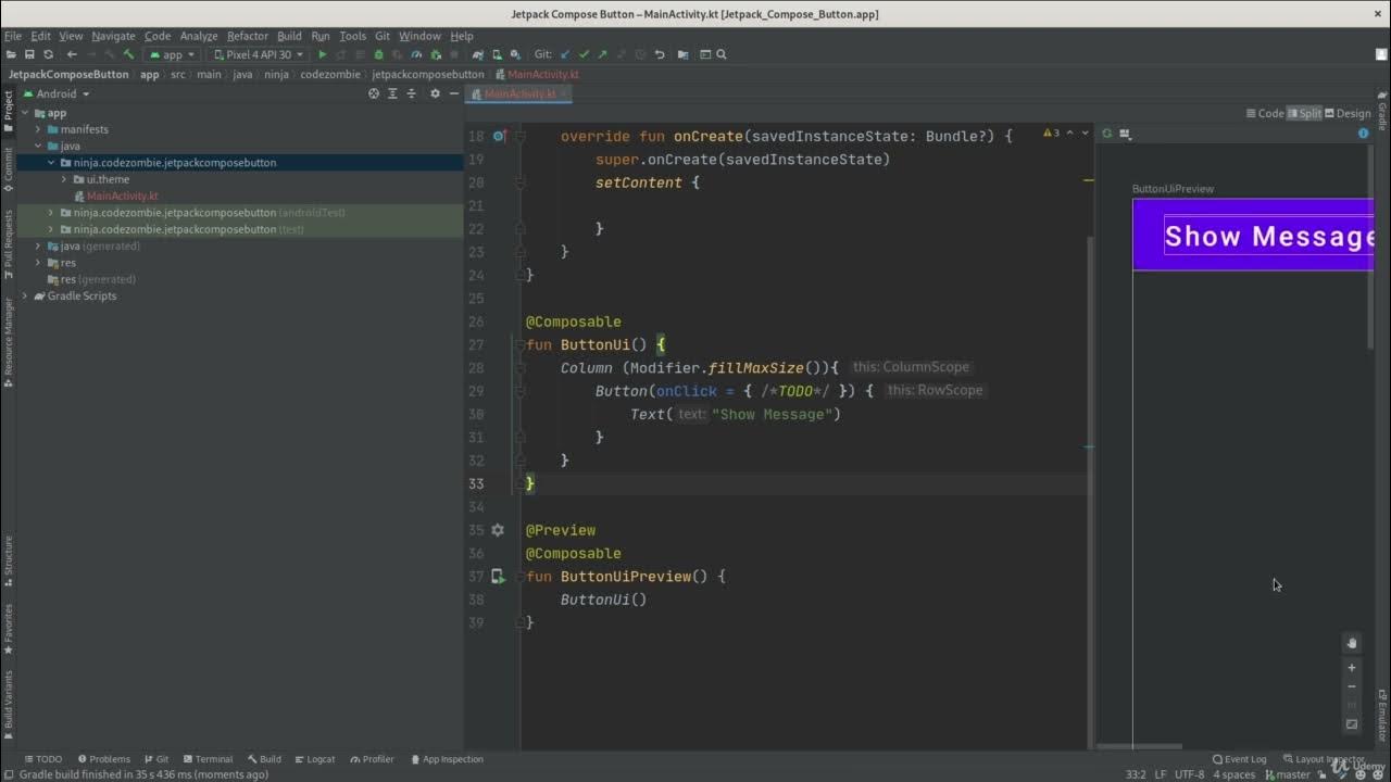 Section 7 - Create Buttons in Jetpack Compose - YouTube