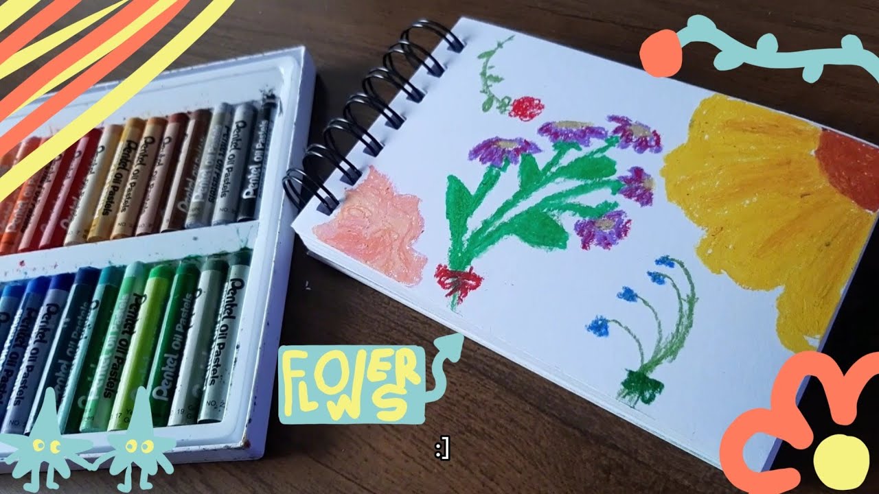 drawing flowers with oil pastel | and another sad story from my life ...