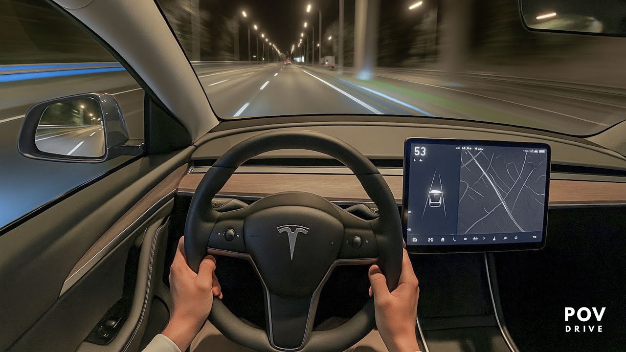 Night Drive thru Warsaw — Tesla Model Y POV Drive 🇵🇱 - YouTube