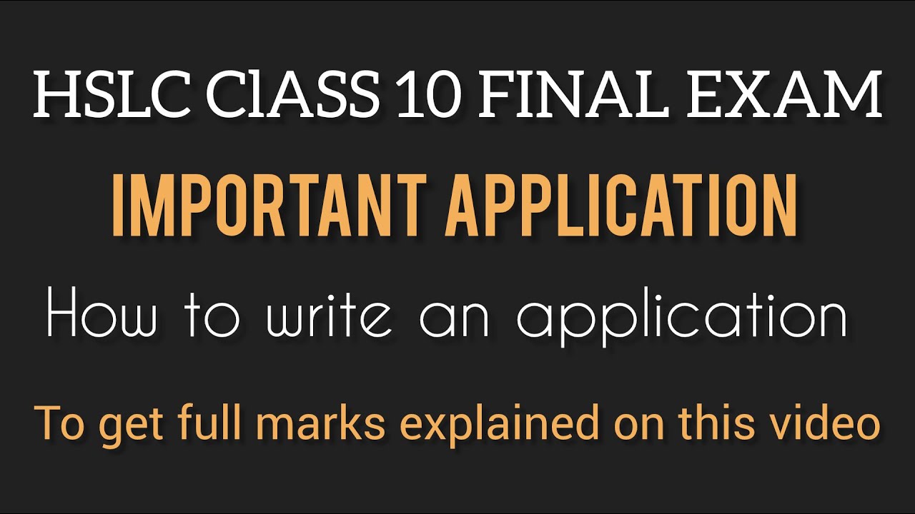 Application writing in english class 10 SEBA Board | Important ...