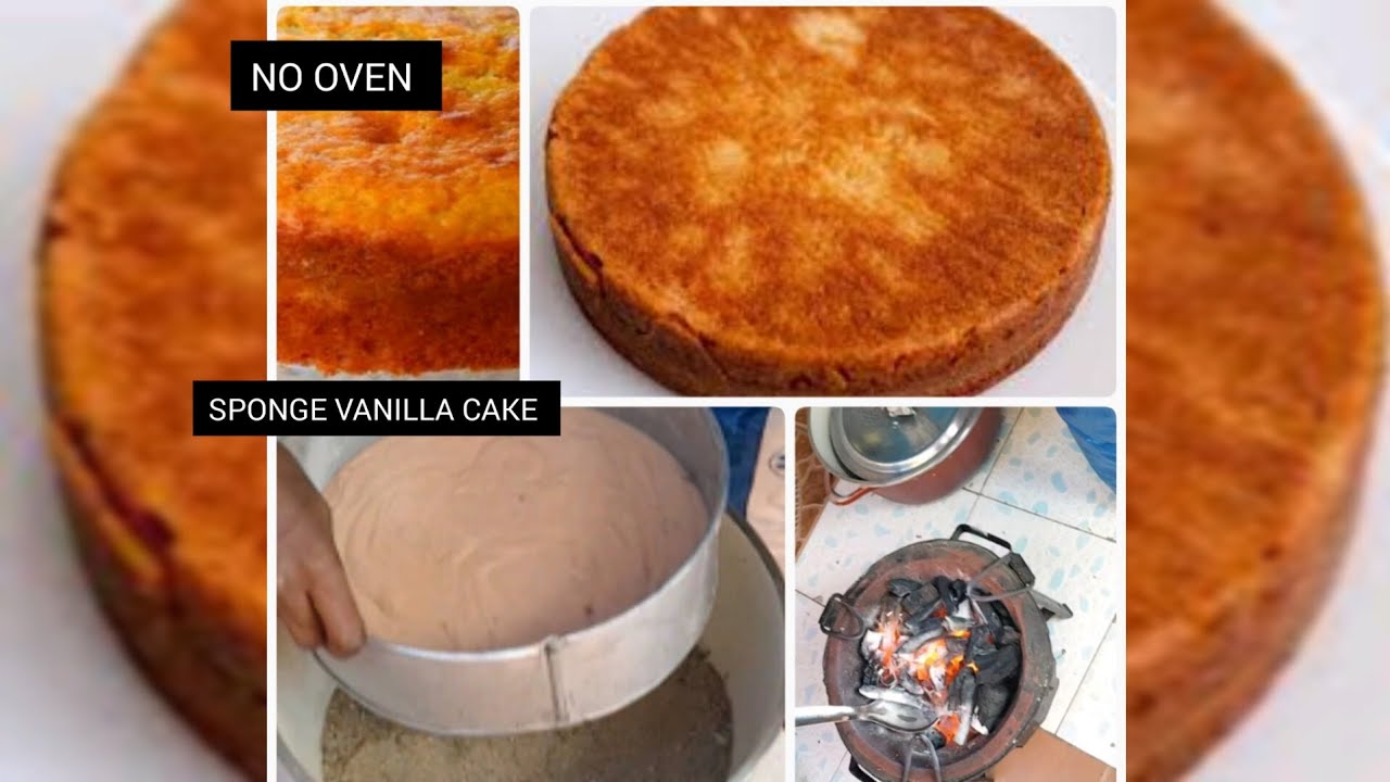 Vanilla cake simple recipe🤤/Improvised oven//Hilarious English trying ...