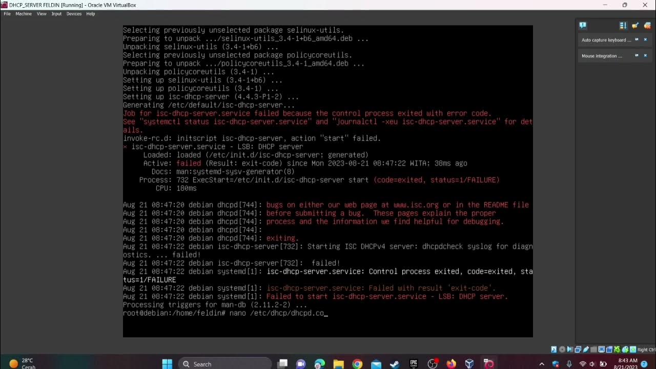 TUTORIAL MEMBUAT DHCP SERVER MENGGUNAKAN DEBIAN PADA VIRTUALBOX. - YouTube