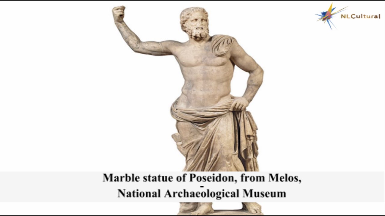 Marble statue of Poseidon, from Melos at The National Archaeological ...