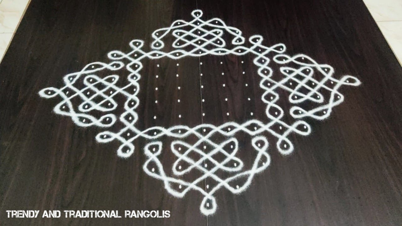 Margazhi kambi kolam | Easy 15 dots traditional kolam | neli kolam ...