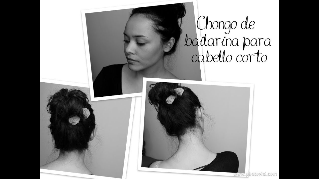 Chongo de bailarina para cabello corto - YouTube