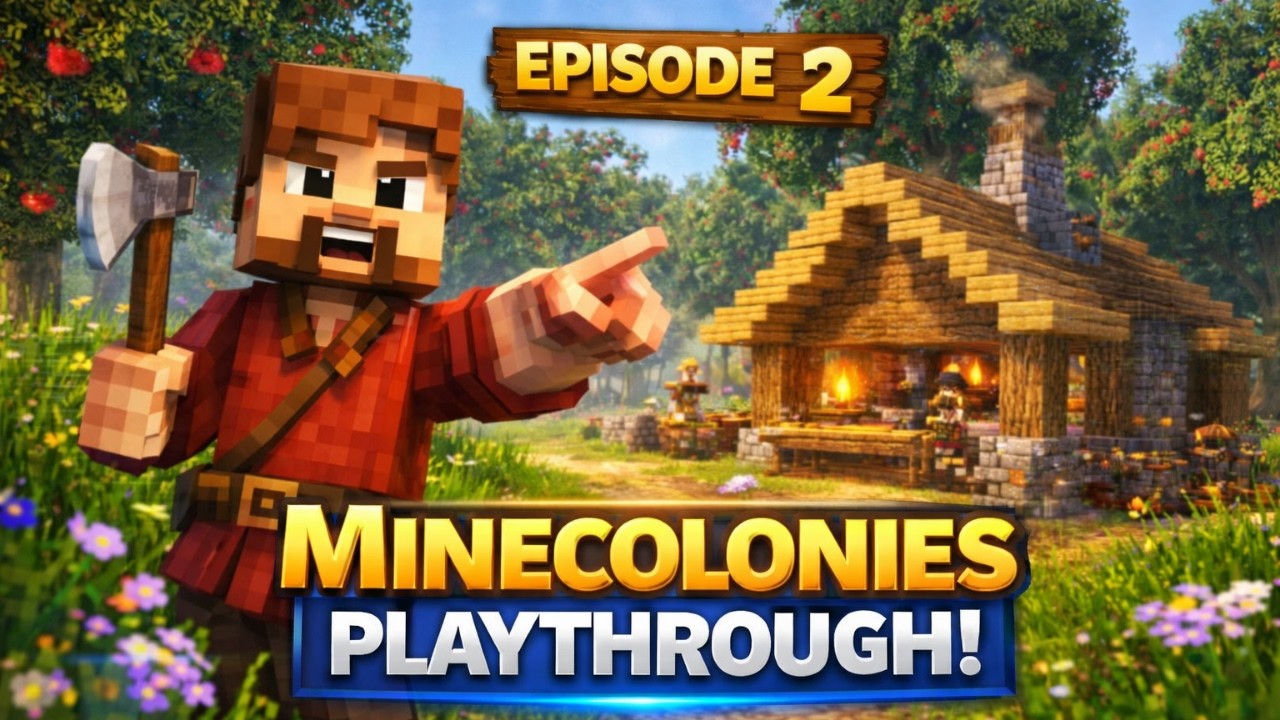 CHOP CHOP! Minecraft w/ MineColonies+! Ep. 2 - The Lumberjack (Season 2 ...