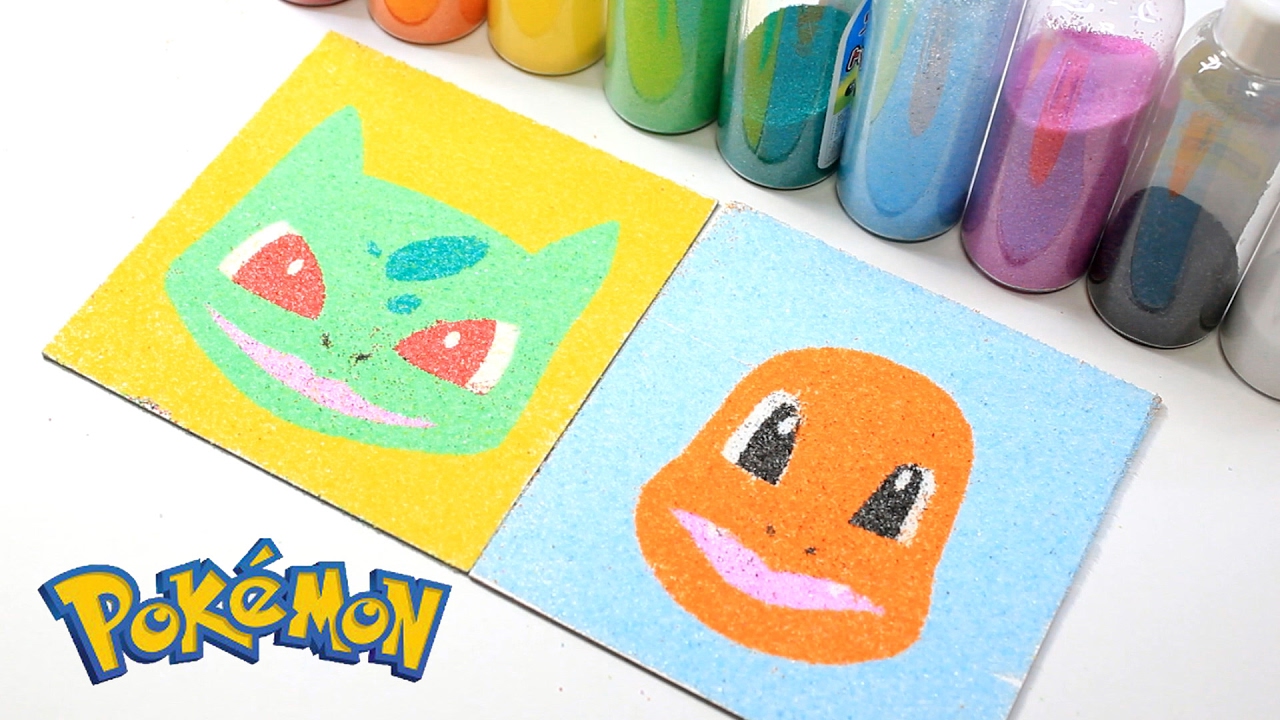 DIY How To Make 'Colored Sand Bulbasaur, Charmander' pokemon :D sand ...