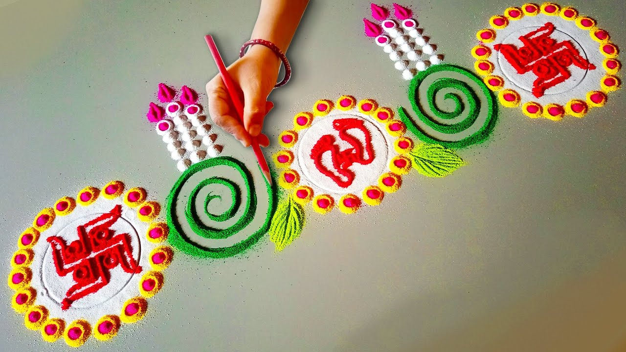 Dussehra Rangoli | Dasara Rangoli | Vijayadashami Rangoli | Simple ...