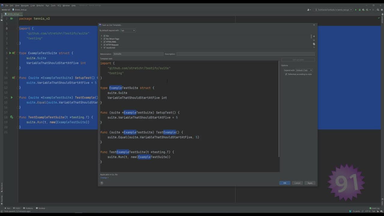 JetBrains IDE: vim multi-cursor when editing live template - YouTube