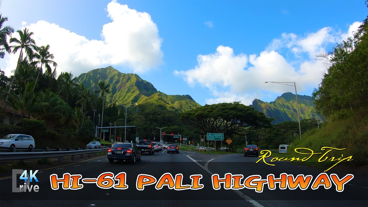 HI-61 Pali Highway Round Trip | Honolulu - Kailua | GoPro 4K | 🌴 Hawaii ...