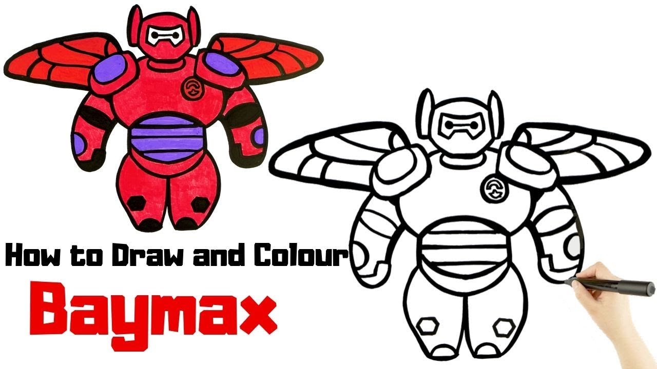 How to Draw & Colour Baymax from Big Hero 6 ️Abby Drawing Room - YouTube