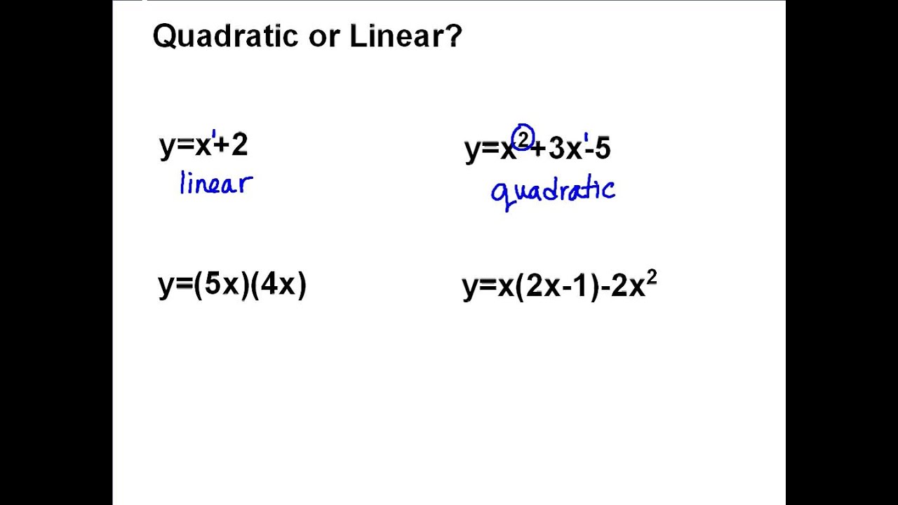 Is it Quadratic or Linear? - YouTube