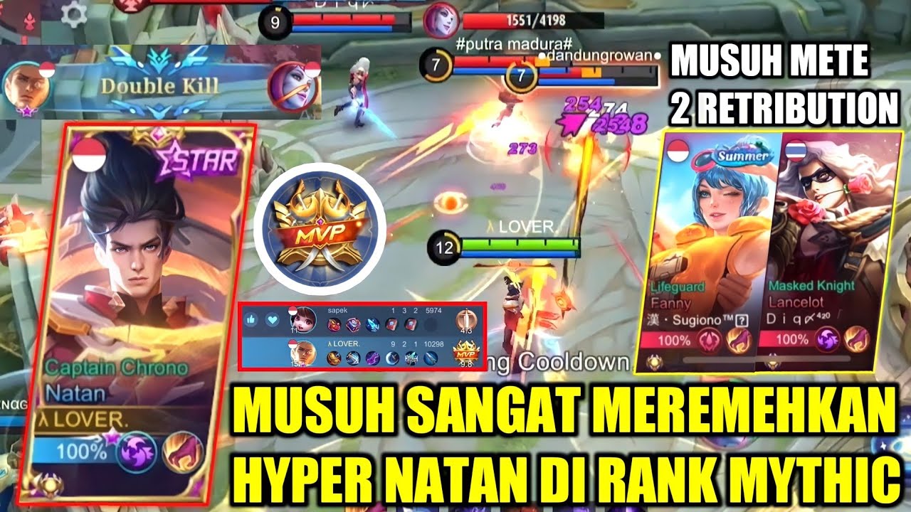 NATAN HYPER RANK MYTHIC BISA GENDONG TIM, TEMAN COKLAT GAK MASALAH ...