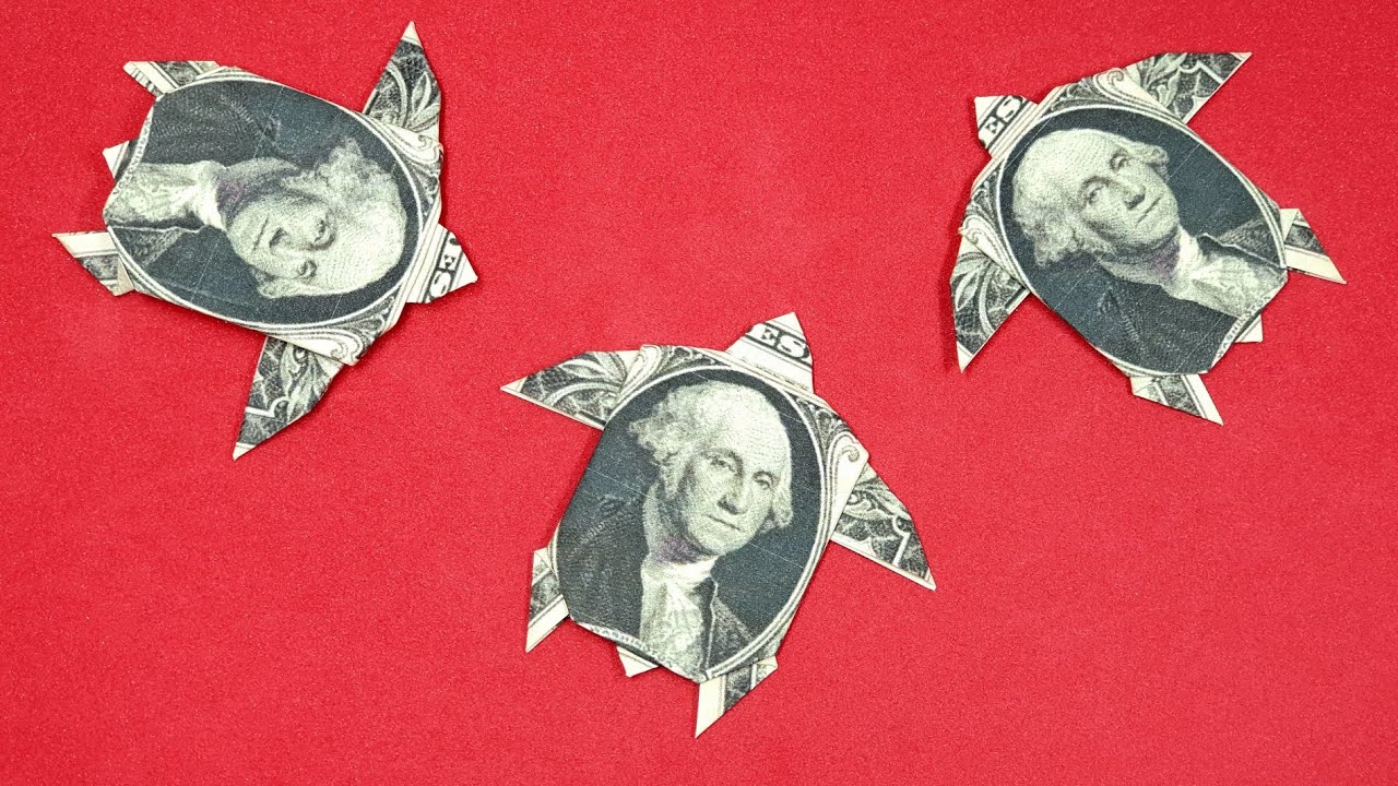 How to fold | Dollar Origami Sea Turtle | Money Origami - YouTube