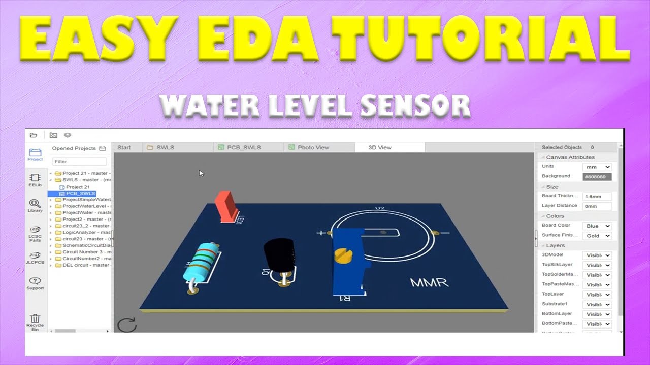 Simple Water Level Circuit using EasyEDA - YouTube