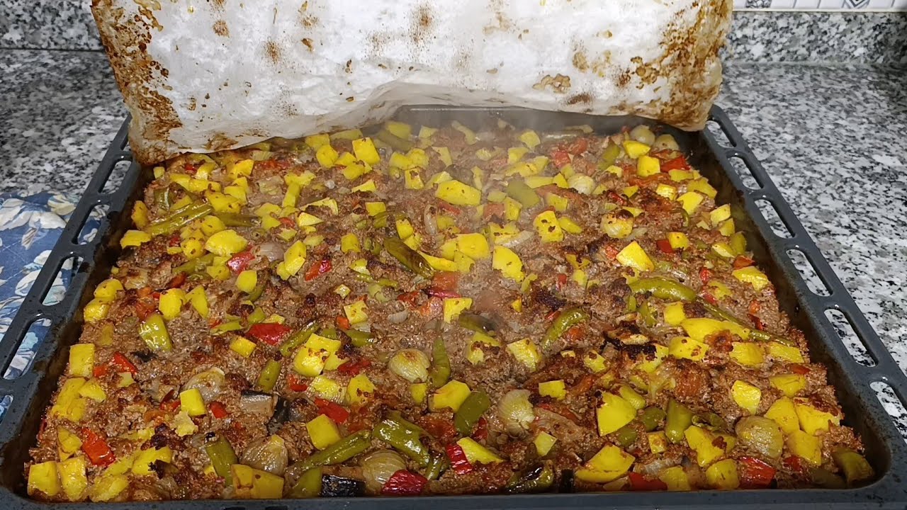 Tepsi Kebabı Nasıl Yapılır 💯 Arap Tava Fırında Sebzeli Patlıcan Patates ...
