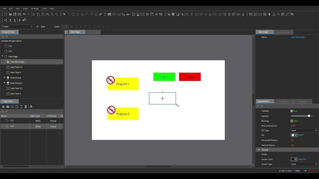 How to create Log in/ Log out with CIMON CANVAS HMI software - YouTube