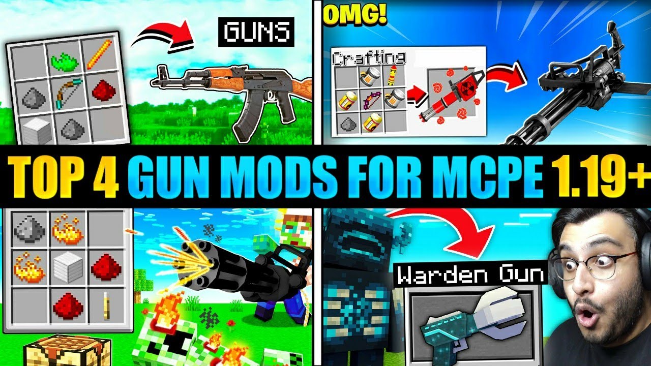 Top 4 3D Gun Mods for Minecraft 1.19 |Mcpe addons| pixel gun mod |ACE ...