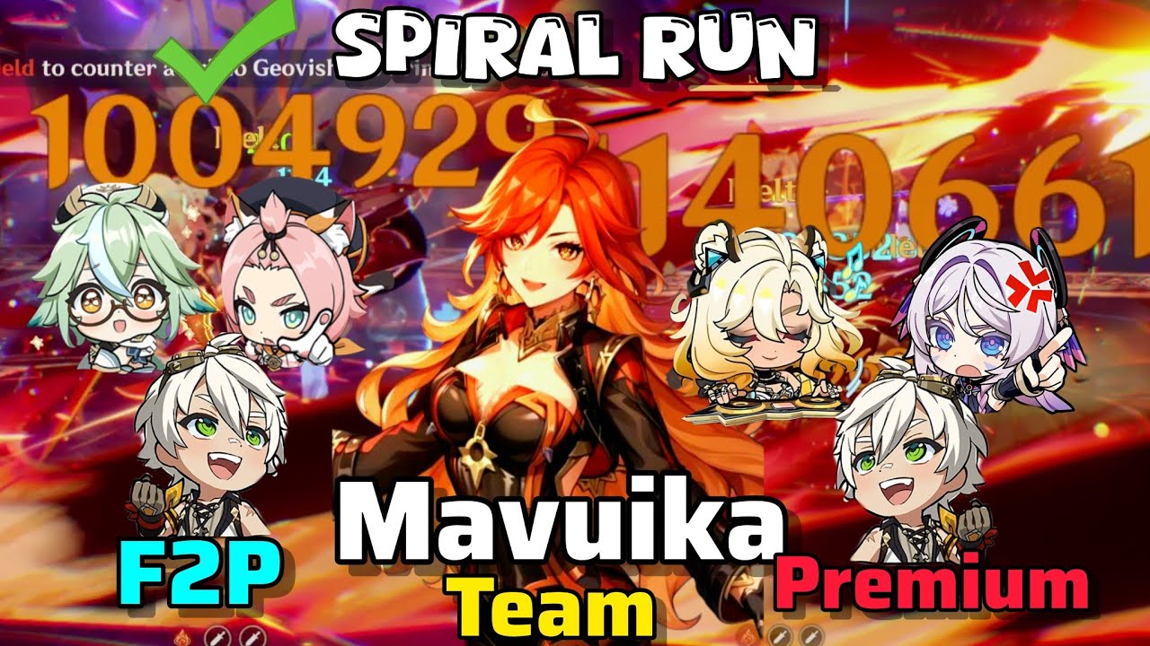 Mavuika F2p Melt Team Vs Premium Melt team || Sprial Abyss Run ...