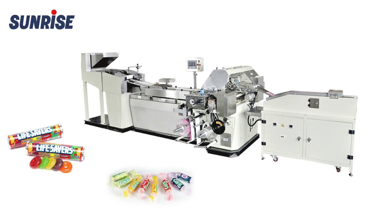 Sunrise Candy Roll Wrapping Machine - YouTube